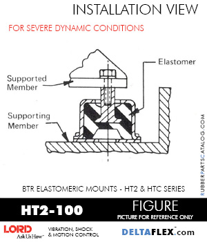 HT2-100 | BTR Elastomeric Mounts - HT2 Series | RubberPartsCatalog.com