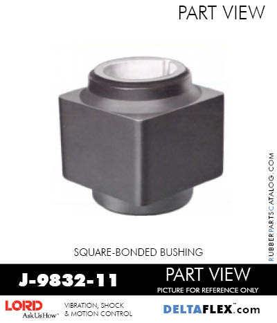 J-9832-11 | LORD Square Bonded Rubber Bushing | RubberPartsCatalog.com