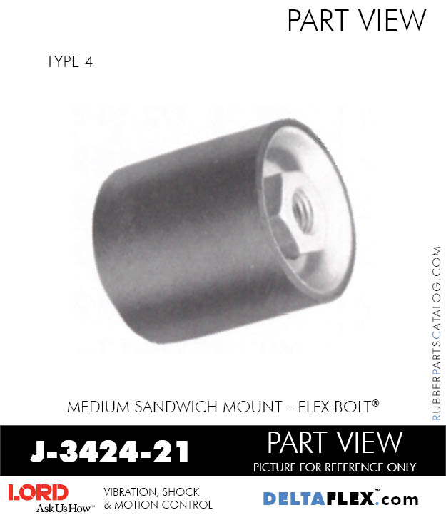 J-3424-21 | LORD J-3424 Series Medium Rubber Sandwich Mount ...