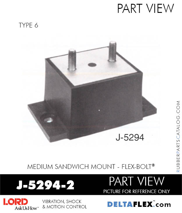 J-5294-2 | LORD J-5294 Series Medium Rubber Sandwich Mount ...