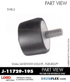 J-11729-195 | LORD Small Flex-Bolt® Sandwich Mount UNC Threads - MALE ...