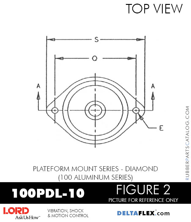 100PDL-10 | Diamond | LORD Rubber Plateform Mount | RubberPartsCatalog.com