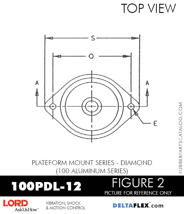 100PDL-12 | Diamond | LORD Rubber Plateform Mount | RubberPartsCatalog.com