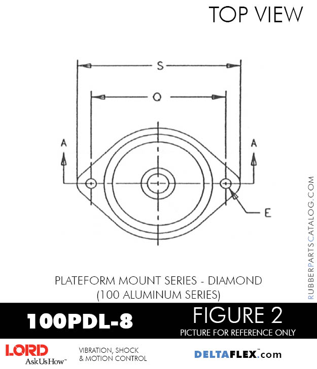 100PDL-8 | Diamond | LORD Rubber Plateform Mount | RubberPartsCatalog.com