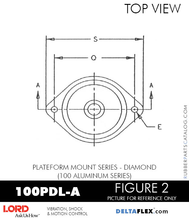 100PDL-A | Diamond | LORD Rubber Plateform Mount | RubberPartsCatalog.com