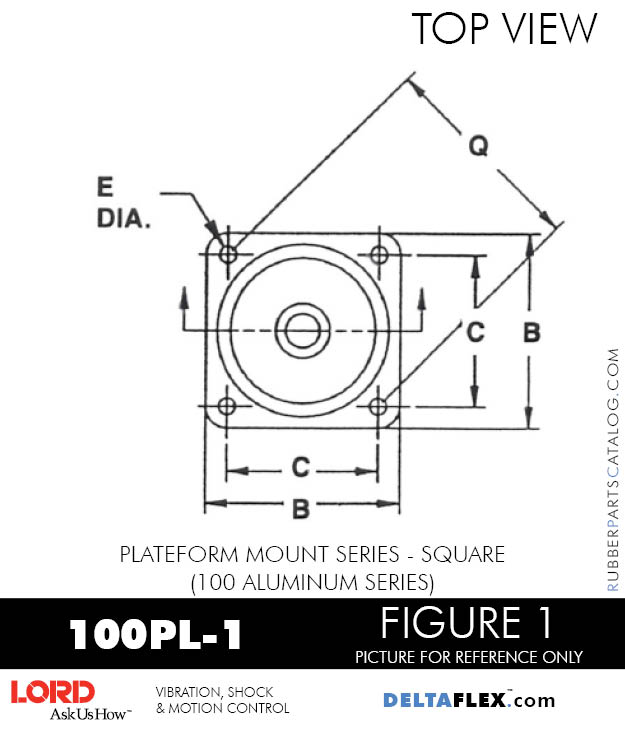 100PL-1 | Square | LORD Rubber Plateform Mount Series ...