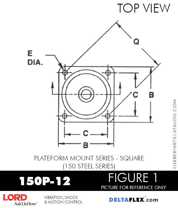 150P-12 | Square | LORD Rubber Plateform Mount Series ...