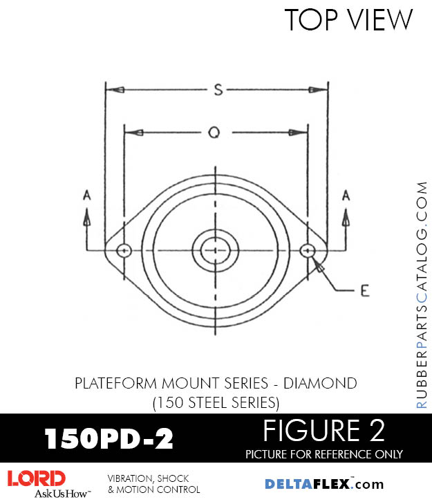 150PD-2 | Diamond | LORD Rubber Plateform Mount | RubberPartsCatalog.com