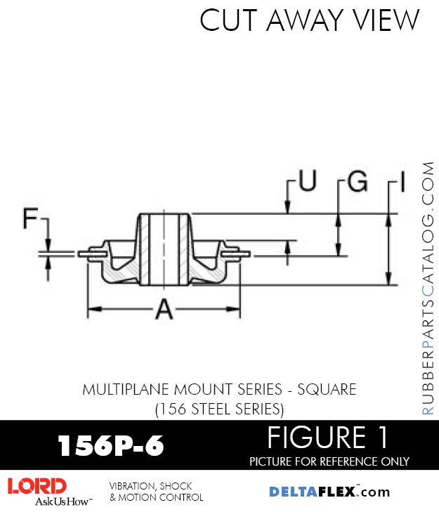 156P-6 | Square | LORD Multiplane Plateform Mount | RubberPartsCatalog.com