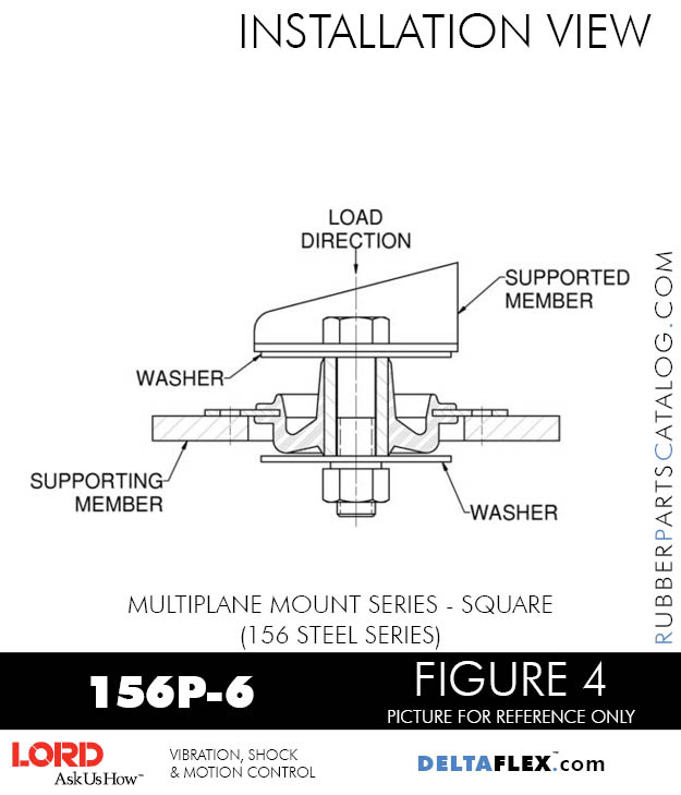 156P-6 | Square | LORD Multiplane Plateform Mount | RubberPartsCatalog.com