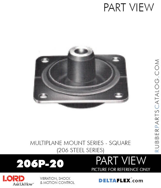 206P-20 | Square | LORD Multiplane Plateform Mount | RubberPartsCatalog.com