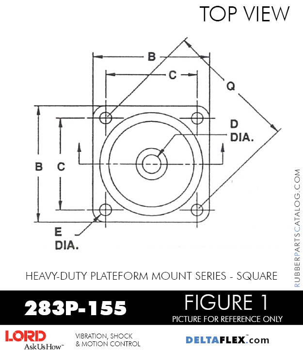 283P-155 | Square | LORD Heavy-Duty Plateform Mount ...