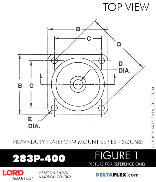 283P-400 | Square | LORD Heavy-Duty Plateform Mount ...
